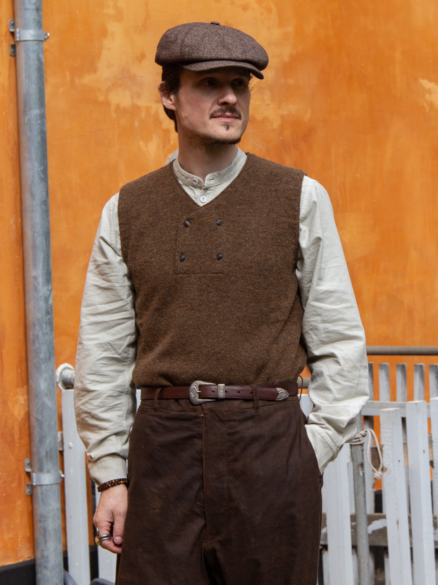 GRP x Max Rohr, 4-Buttons Vest, Brown – Wardrobe 19