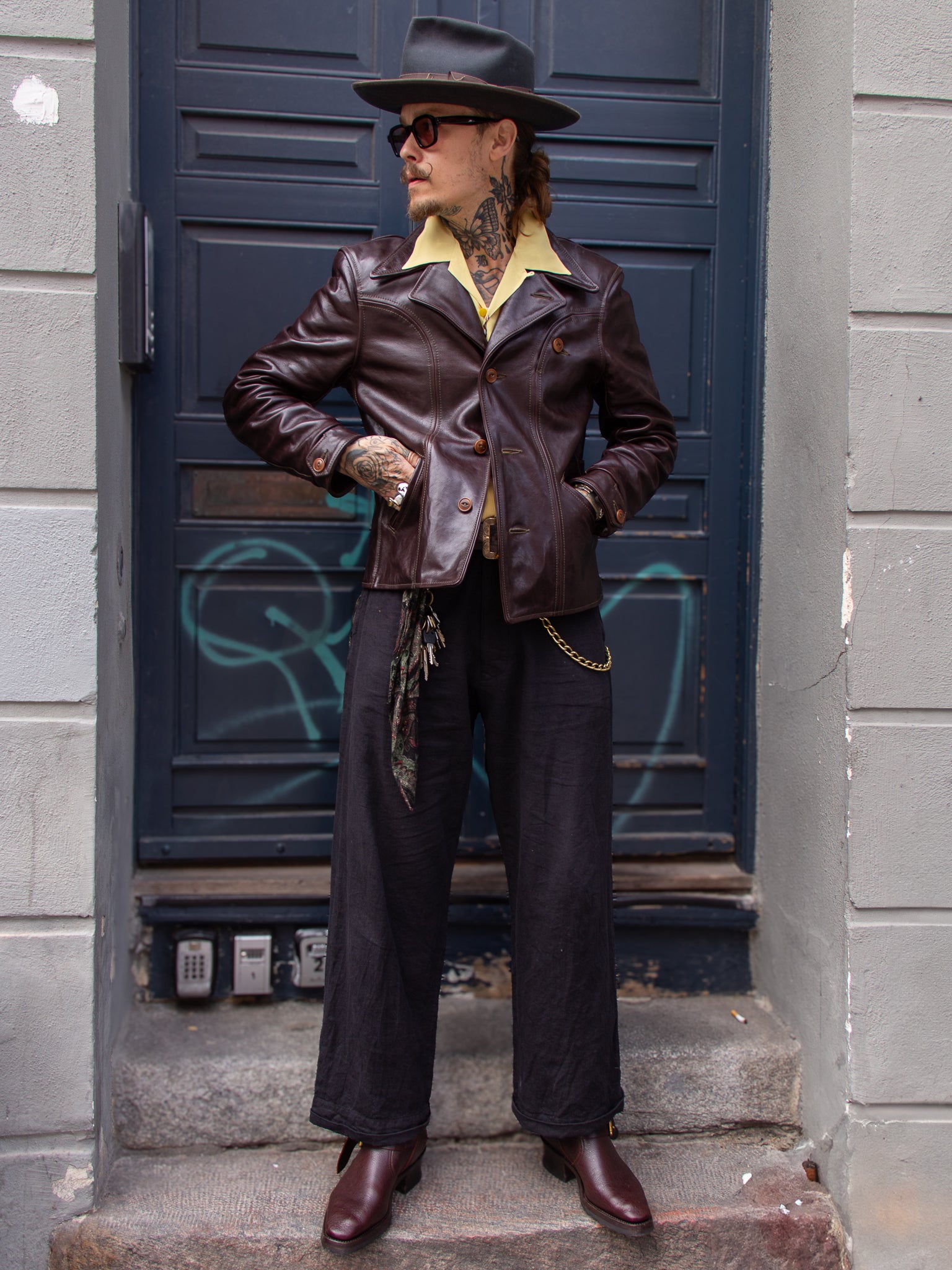 Aero Leather Clothing, Rockafella, Chestnut Badalassi Steerhide ...